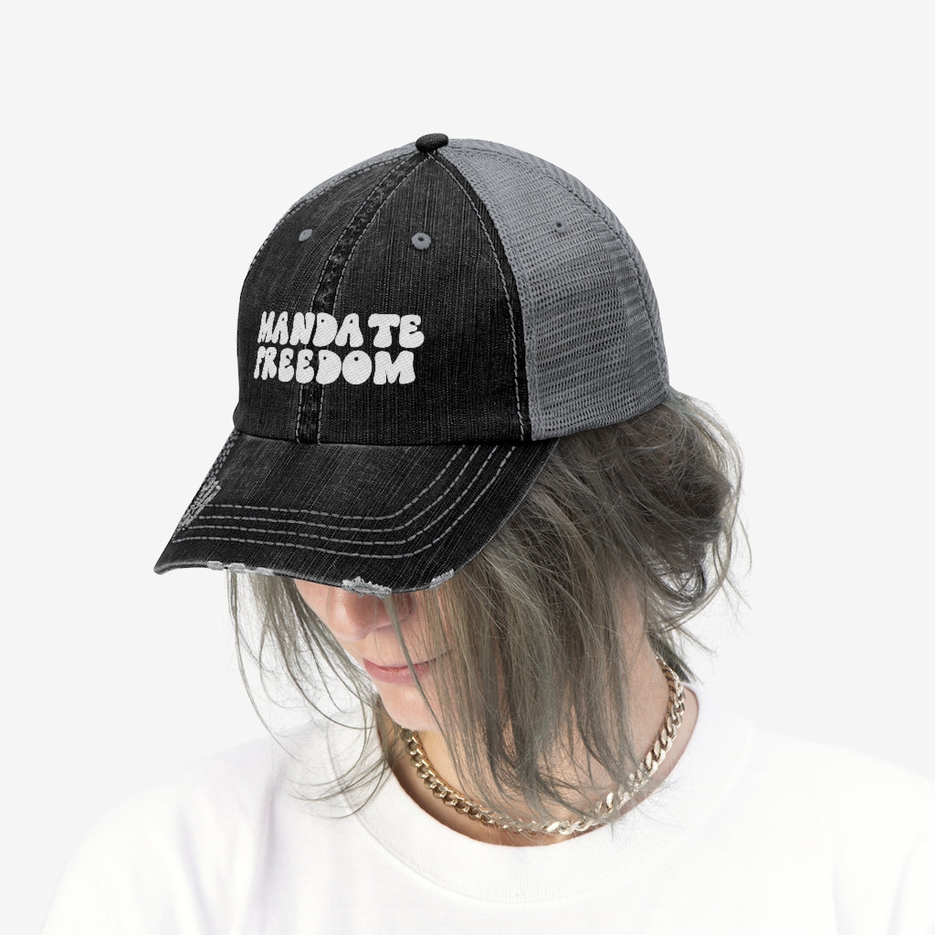 Mandate Freedom Trucker Hat, Retro Font, Freedom Matters, Patriot Cap ...